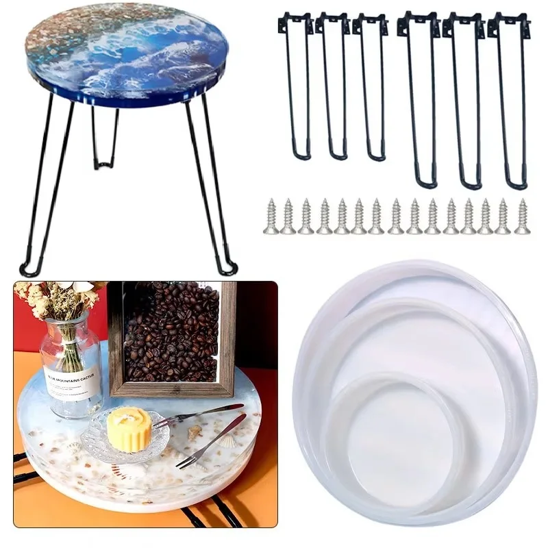 Large Round Tray UV Resin Mold Crystal Desk Silicone Mold DIY River ...