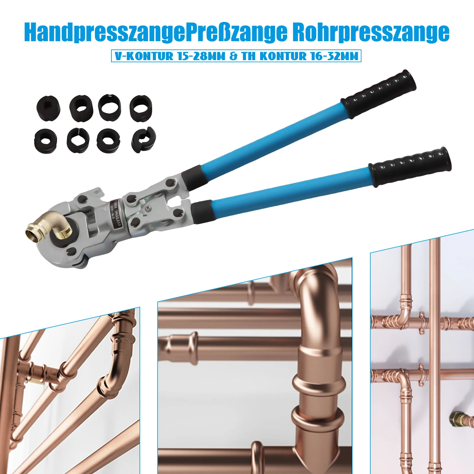 Composite-Pipe-PEX-Crimping-Tool-Kit-6T-PE-X-Copper-Pipe-Press-Pliers ...