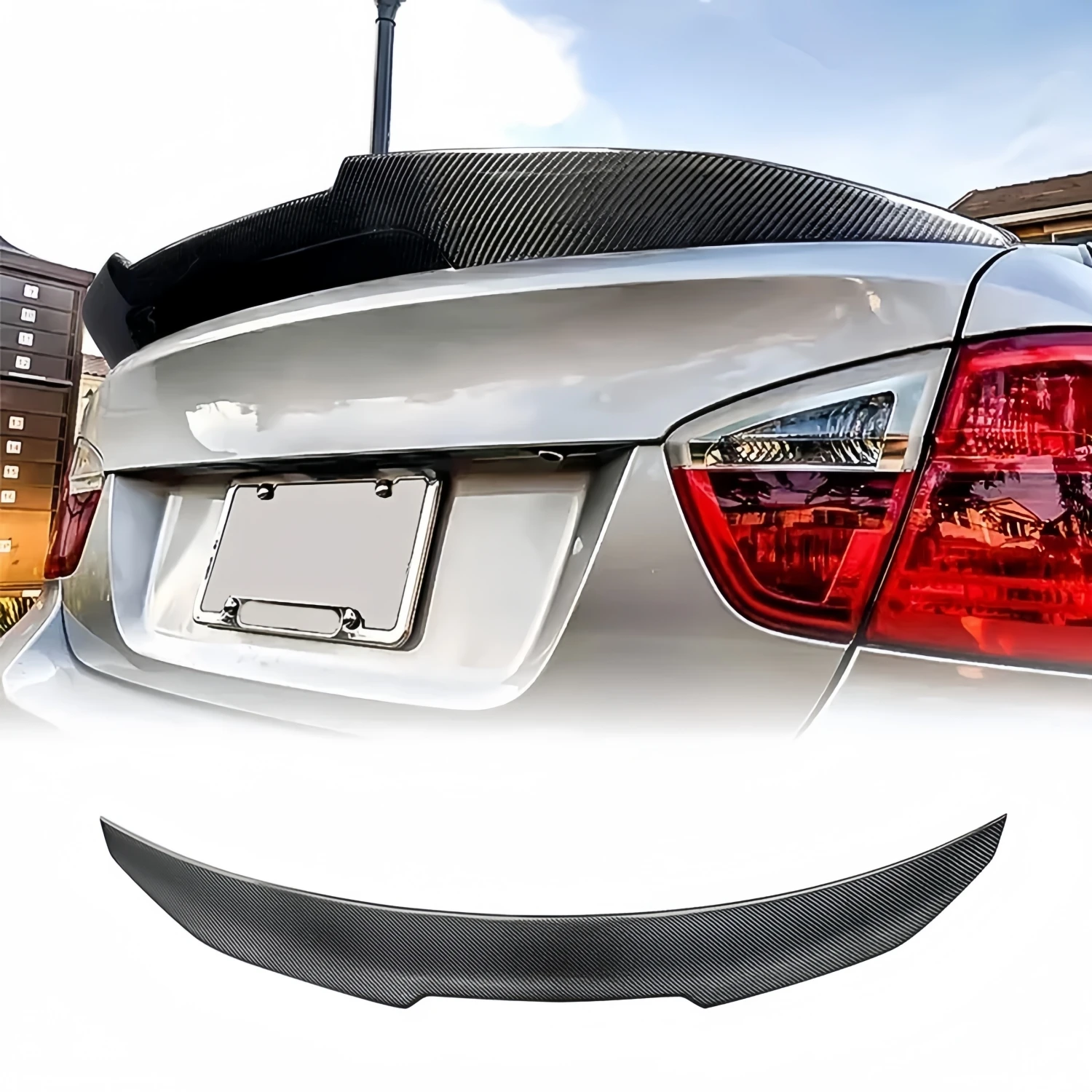 Gloss-Black-Carbon-Look-PSM-Style-Car-Rear-Trunk-Spoiler-Wings-For-BMW ...