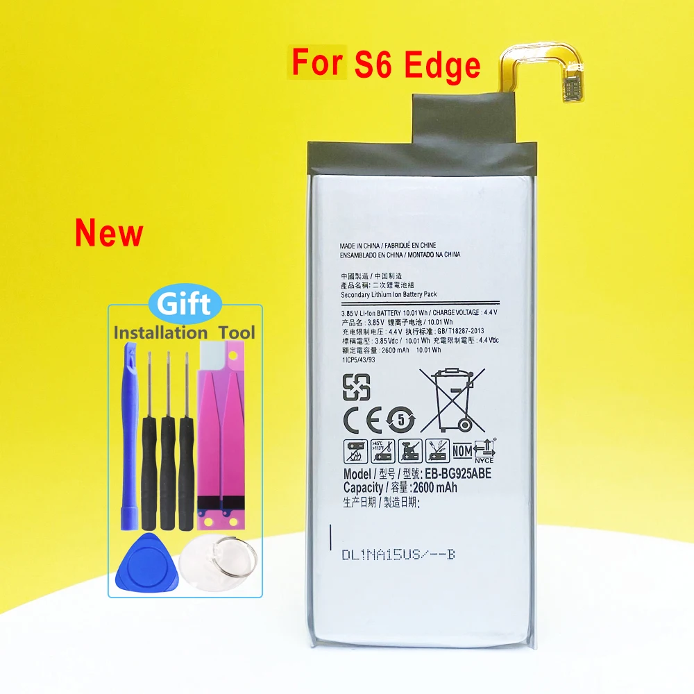 New EB-BG925ABE EB-BG925ABA Battery For Samsung Galaxy S6 Edge G9250 ...