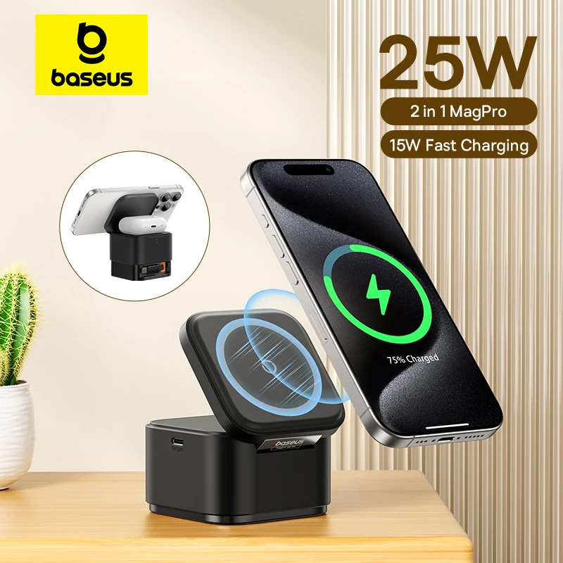 Baseus-2-in-1-25W-Magnetic-Wireless-Charger-Stand-15W-Fast-Wireless ...