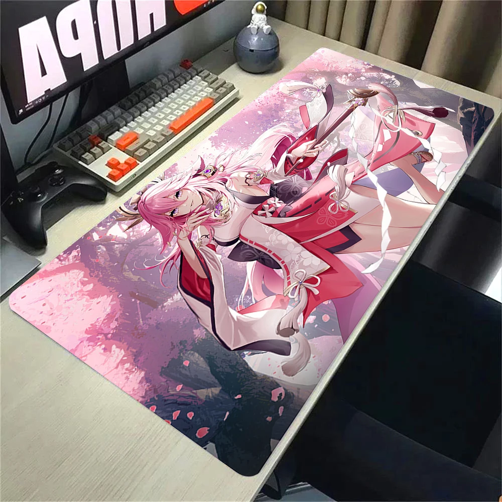 Yae-Miko-Mouse-Pad-Pc-Gamer-Desk-Mat-Genshin-Impact-Gaming-Accessories ...