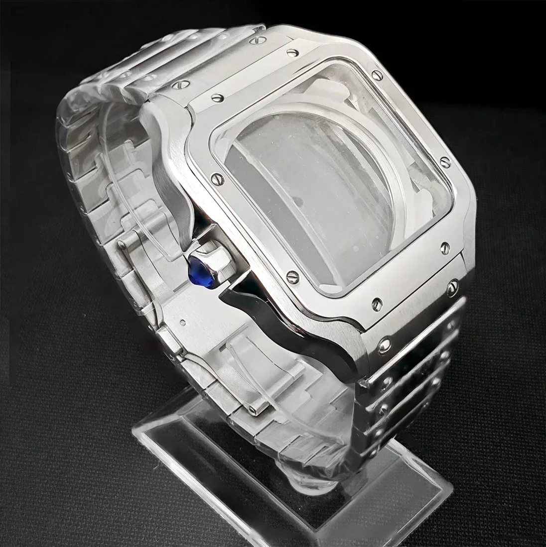 Square-Watch-Case-38mm-NH35-Case-Set-316L-Steel-Watch-Repair-and ...