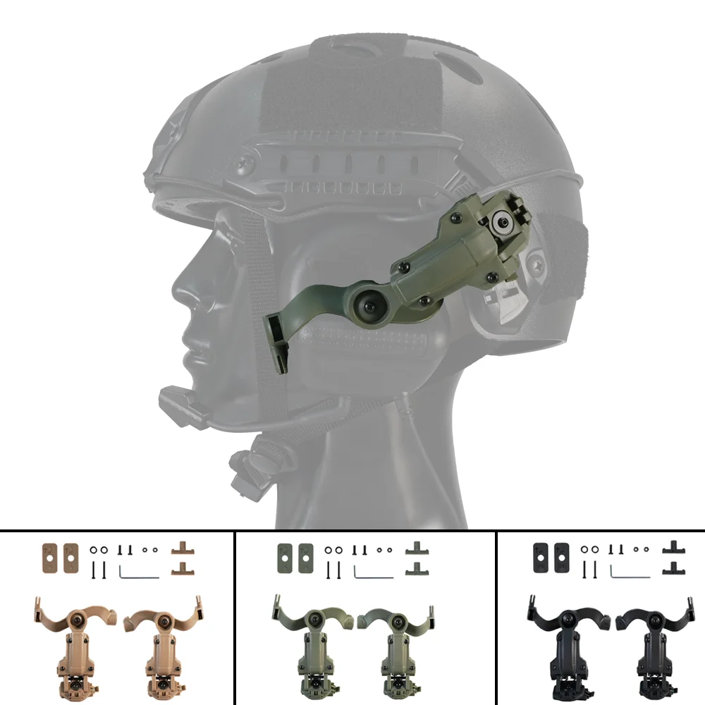 Helmet-Rail-Adapter-Headset-Bracket-Kit-Multi-angle-Rotation-Fit-OPS ...