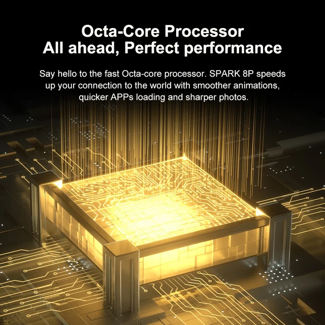NEW Original Tecno Spark 8P 4 + 64 GB/4GB+128GB Smartphone Helio G70 Battery 5000mAh 6.6 FHD ...