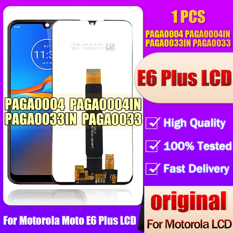 Original For Motorola Moto E6 Plus LCD No Frame Display Touch Screen ...