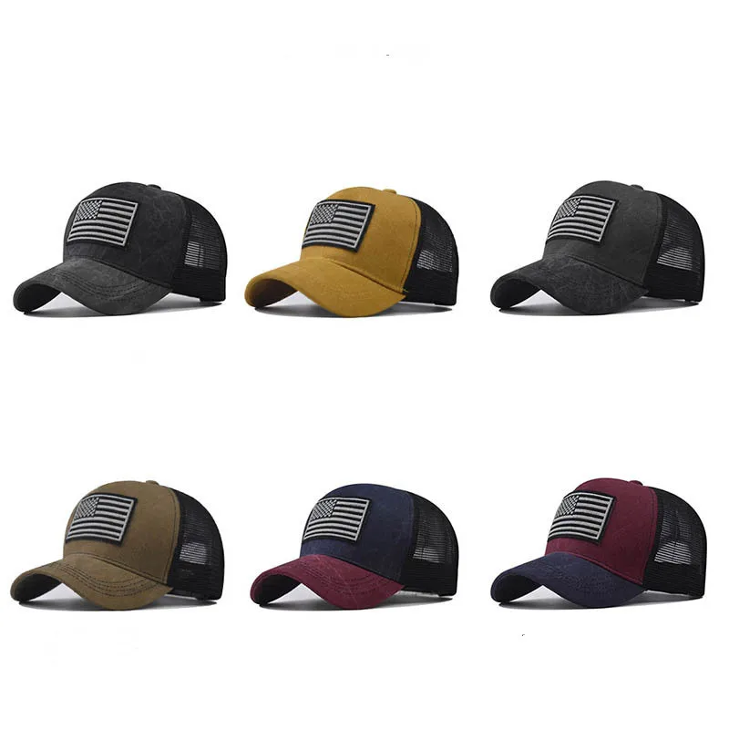Fashion Women Men USA Flag Mesh Baseball Cap Male Female Breathable ...