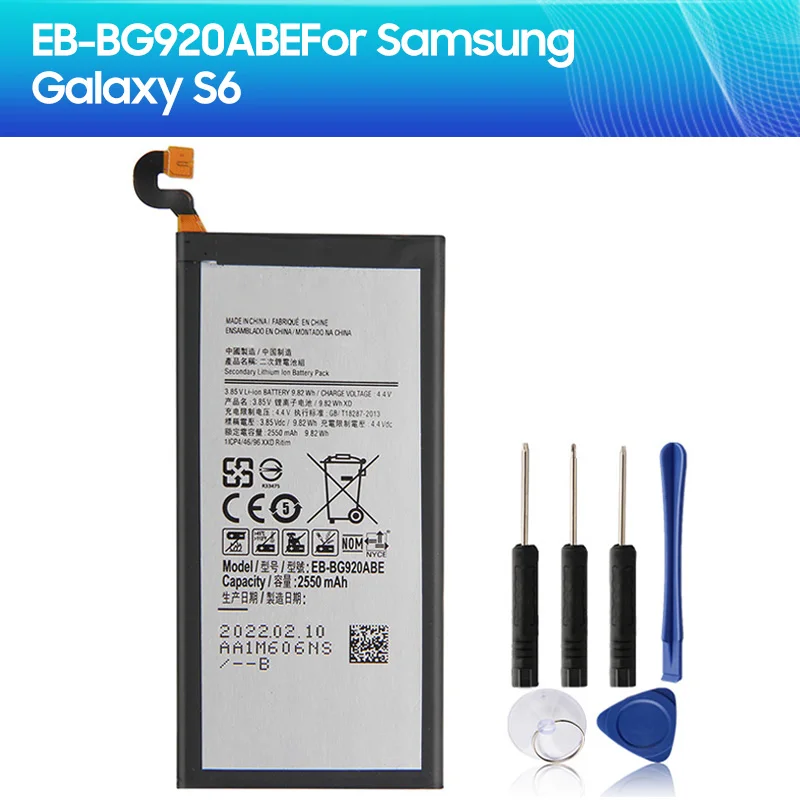 삼성 휴대폰용 배터리 EB BG920ABE EB BG920ABA, 삼성 갤럭시 S6 G9200 G9208 G9209 SM ...