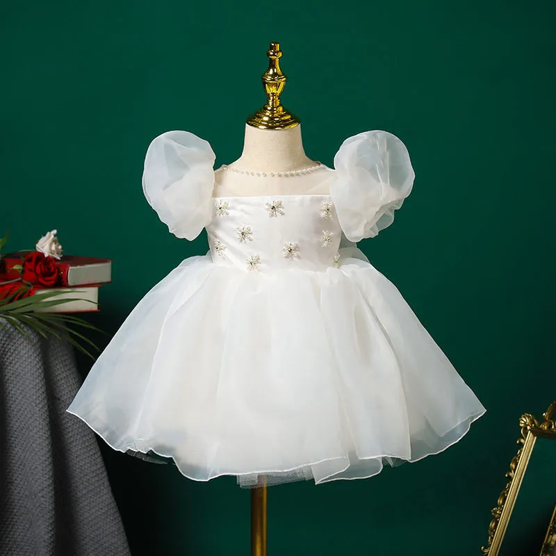 Flower Girl Bow Dress Children Bridemaid Wedding Dresses For Kids Tulle ...