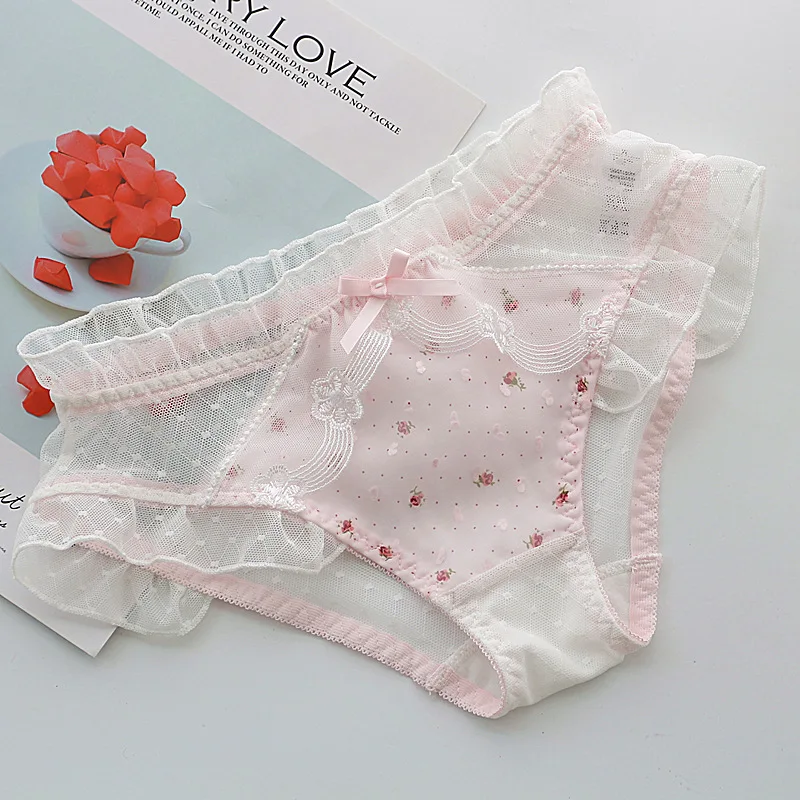 Ropa interior Sexy de encaje transparente para mujer, bragas ...