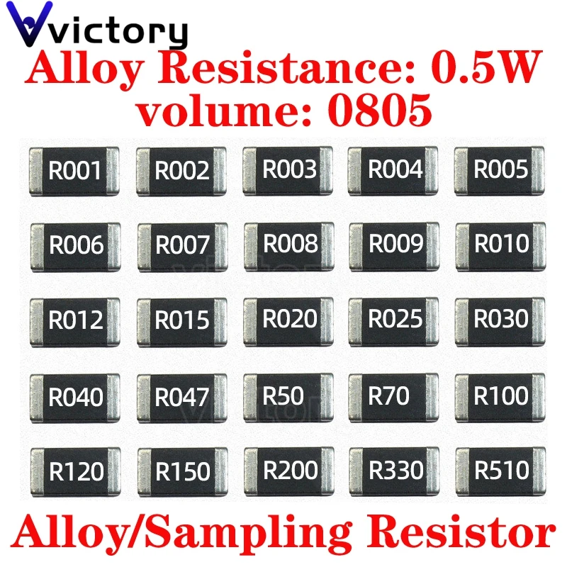 20-pieces-SMD-Alloy-Sampling-Resistor-0805-1-2W-0-5W-1-Detection ...