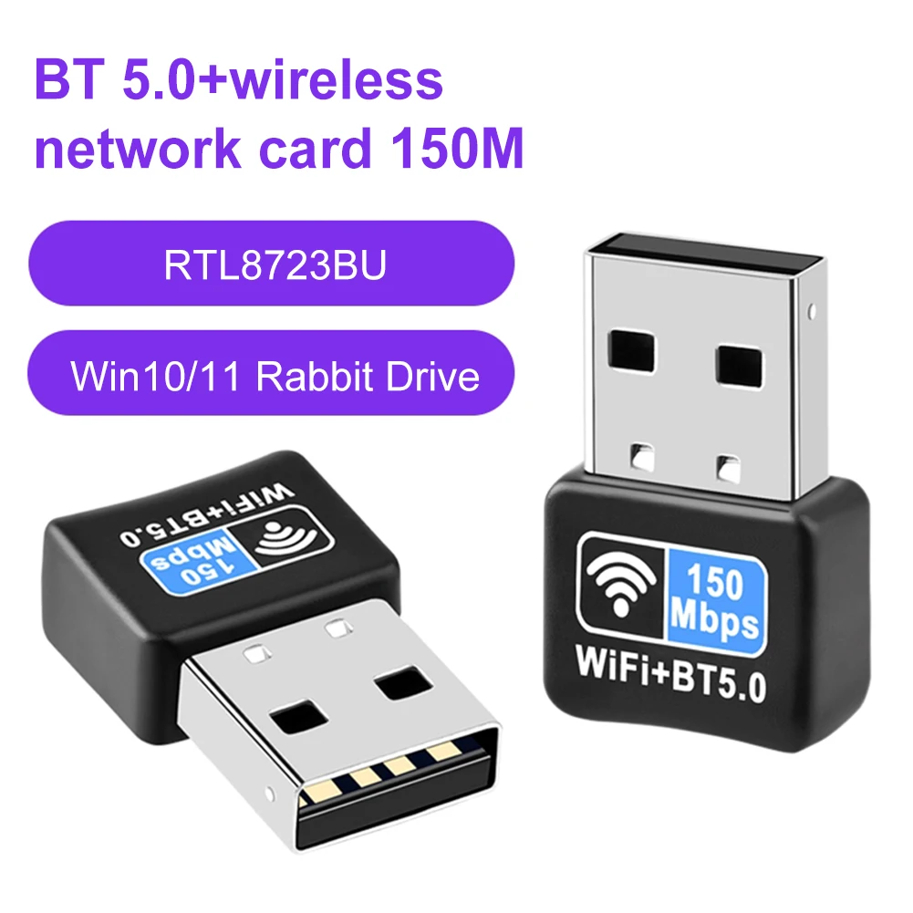 150Mbps Mini USB Wireless Wifi Adapter Wifi Network LAN Card Bluetooth 5.0 802.11N Adaptor ...