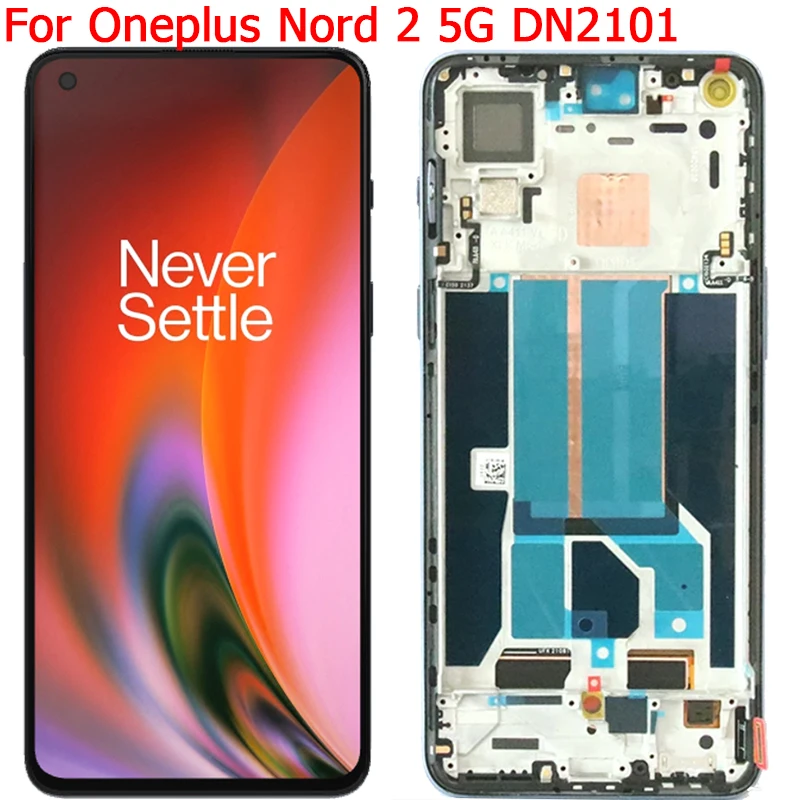New Amoled For Oneplus Nord 2 5G LCD Original Display Screen With Frame ...