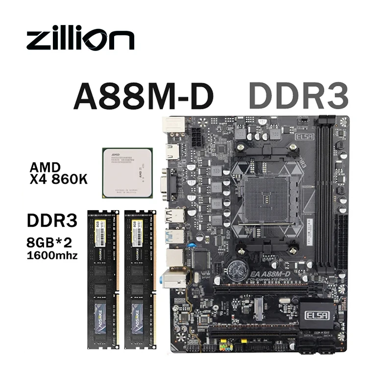 Zillion-A88-ATX-Motherboard-Kit-Set-AMD-Athlon-X4-CPU-860K-DDR3-16GB ...