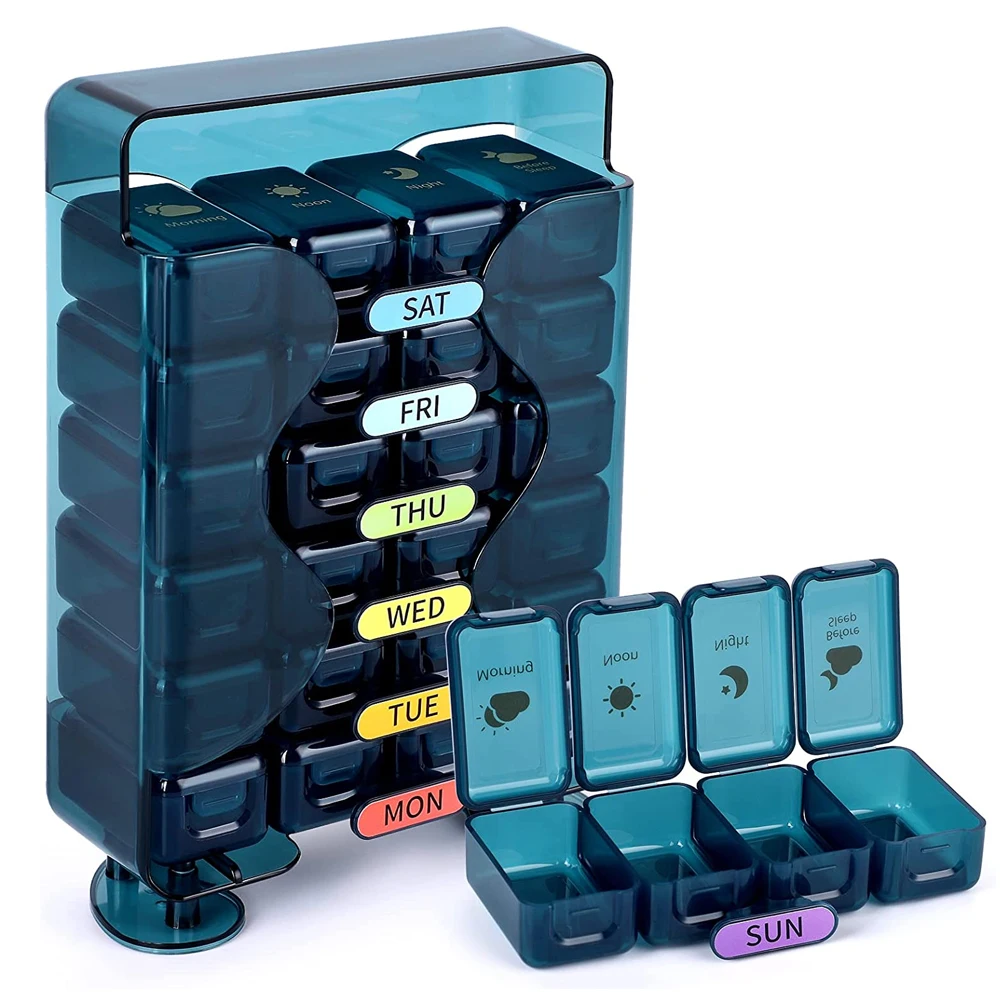 Weekly-Pill-Organizer-4-Times-a-Day-Pill-Organizer-with-Drawer-Designed ...