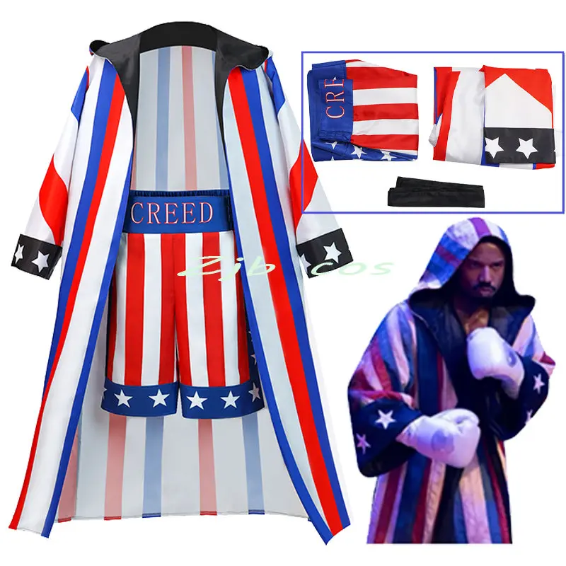Adonis-Creed-Cosplay-Boxing-Shorts-Robe-Men-Hooded-Cloak-Shorts-Belt ...