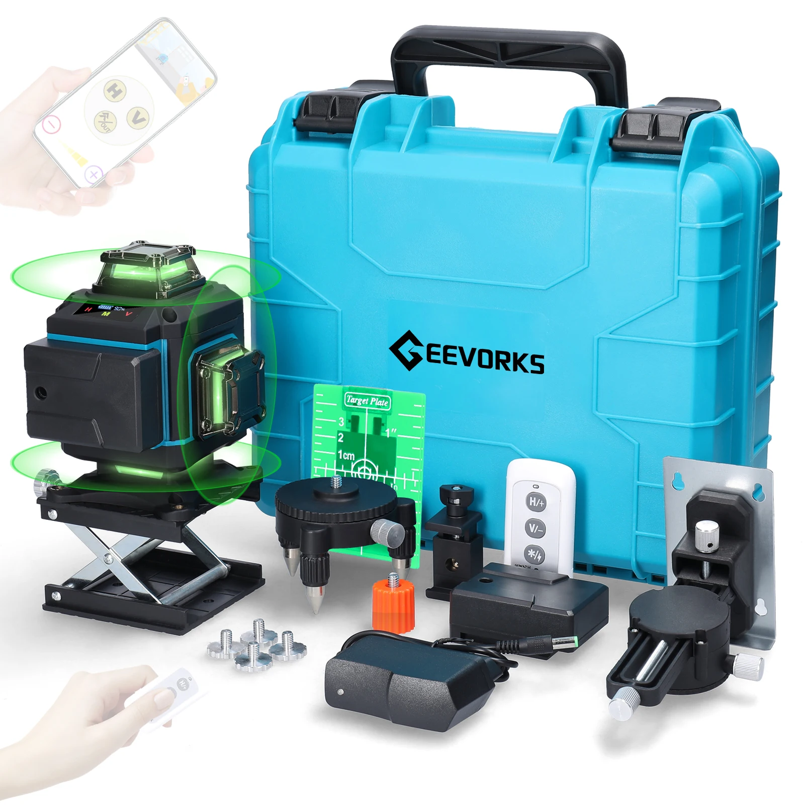 Geevorks Multifunctional 16 Lines 4D Laser Level 360° Self-leveling ...