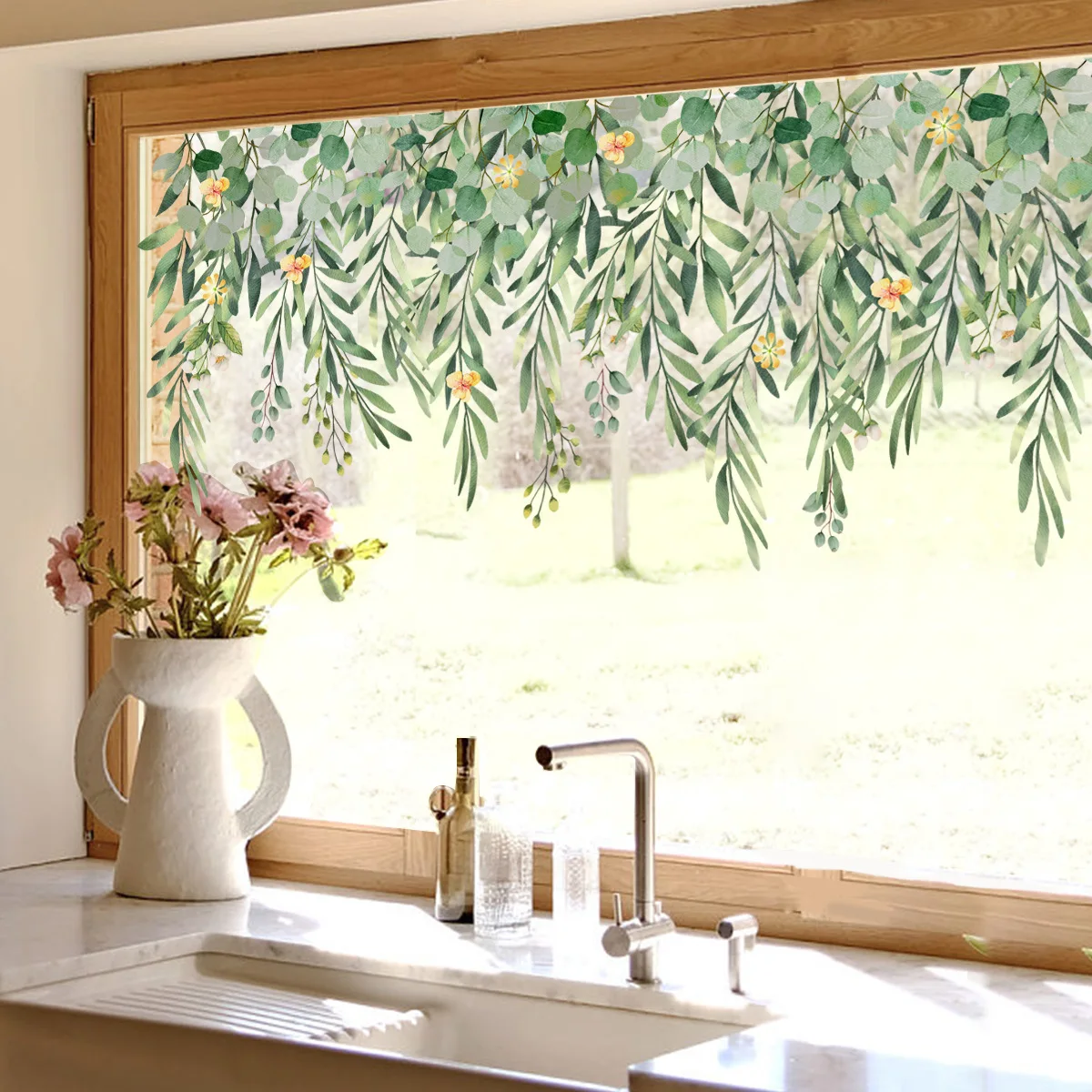 Removeable-Window-Stickers-Pretty-Double-Sided-Green-Plant-Wall ...