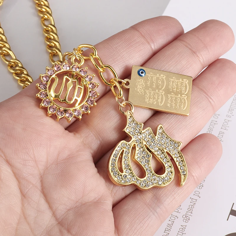 Bijoux-musulmans-islamiques-en-acier-inoxydable-grand-collier-Allah ...