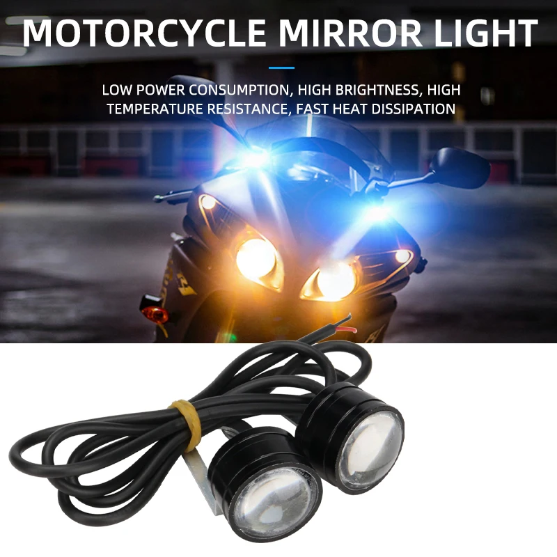 2PCS Motorcycle Eagle Eye Led Lights Super Bright Spotlight Driving ...