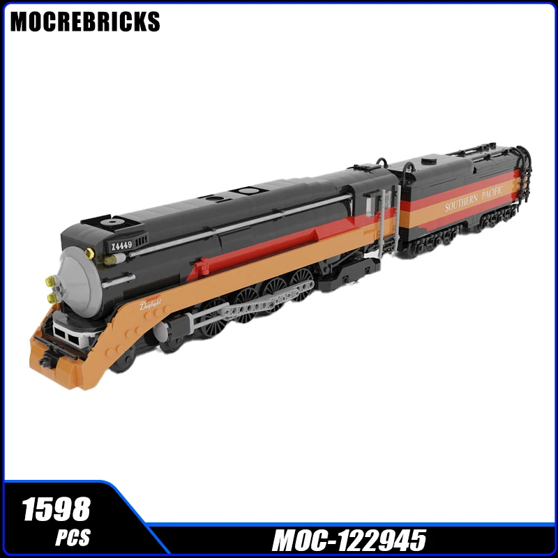 MOC-Black-Orange-Steam-powered-Train-The-Daylight-Model-Building-Blocks ...