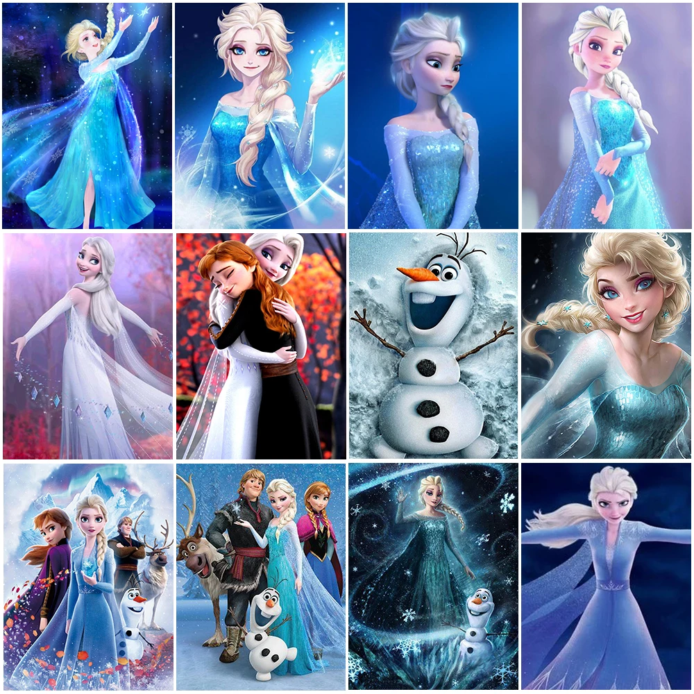 Disney-DIY-Painting-By-Numbers-Anna-Elsa-Princess-Frozen-Drawing-On ...