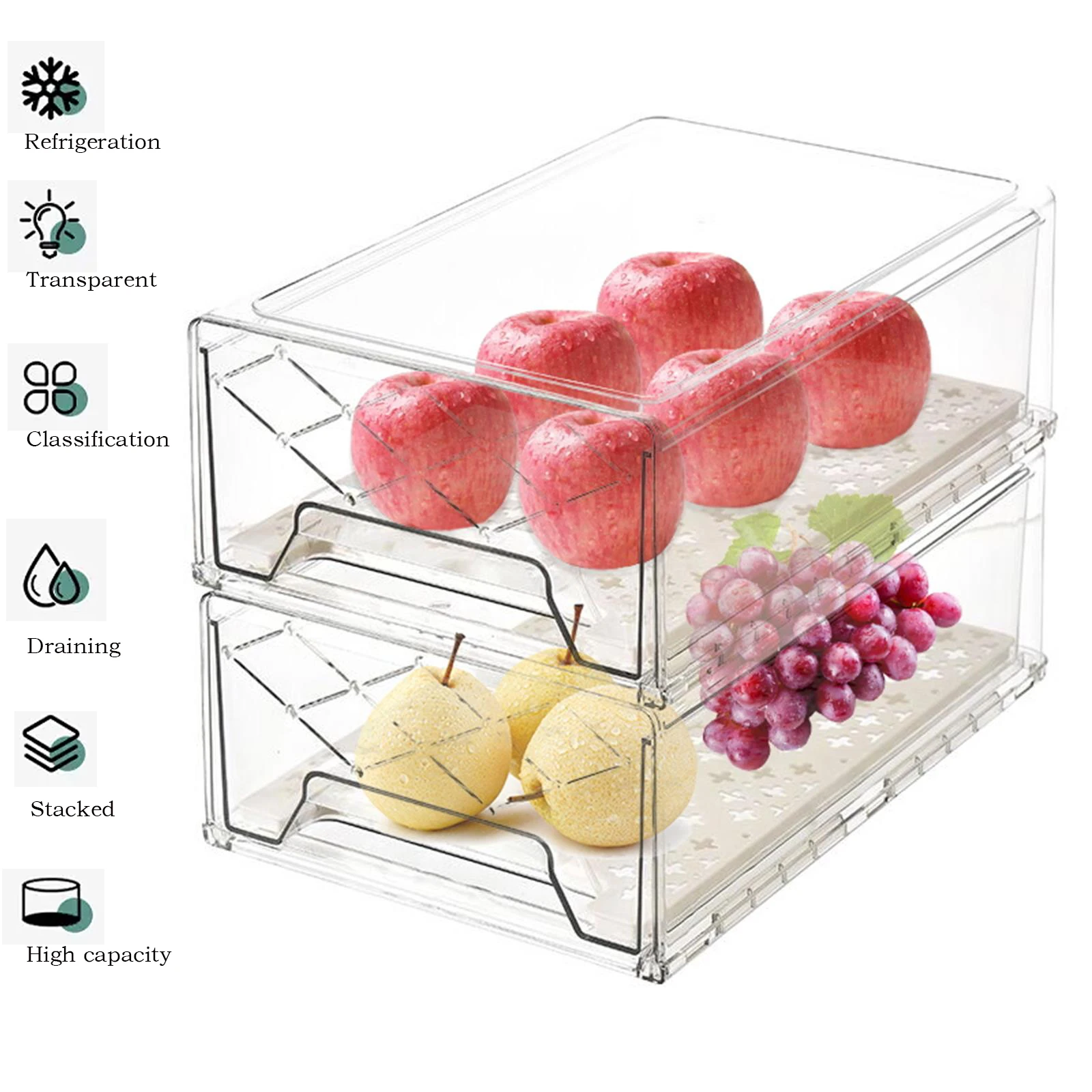 Refrigerator Organizer Storage Box Fridge Organizers Bins Plastic ...