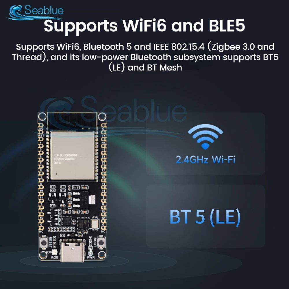 Generic Esp32-C6 Development Board Wifi6 Bluetooth5 Zigbee Thread 160mhz Single Core Processor ...