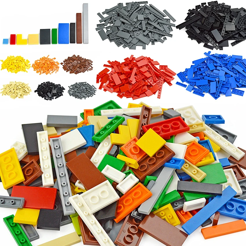 150Pcs-Bulk-Smooth-Flat-Plate-Building-Block-1x1-1x2-1x6-Dots-Thin-Tile ...