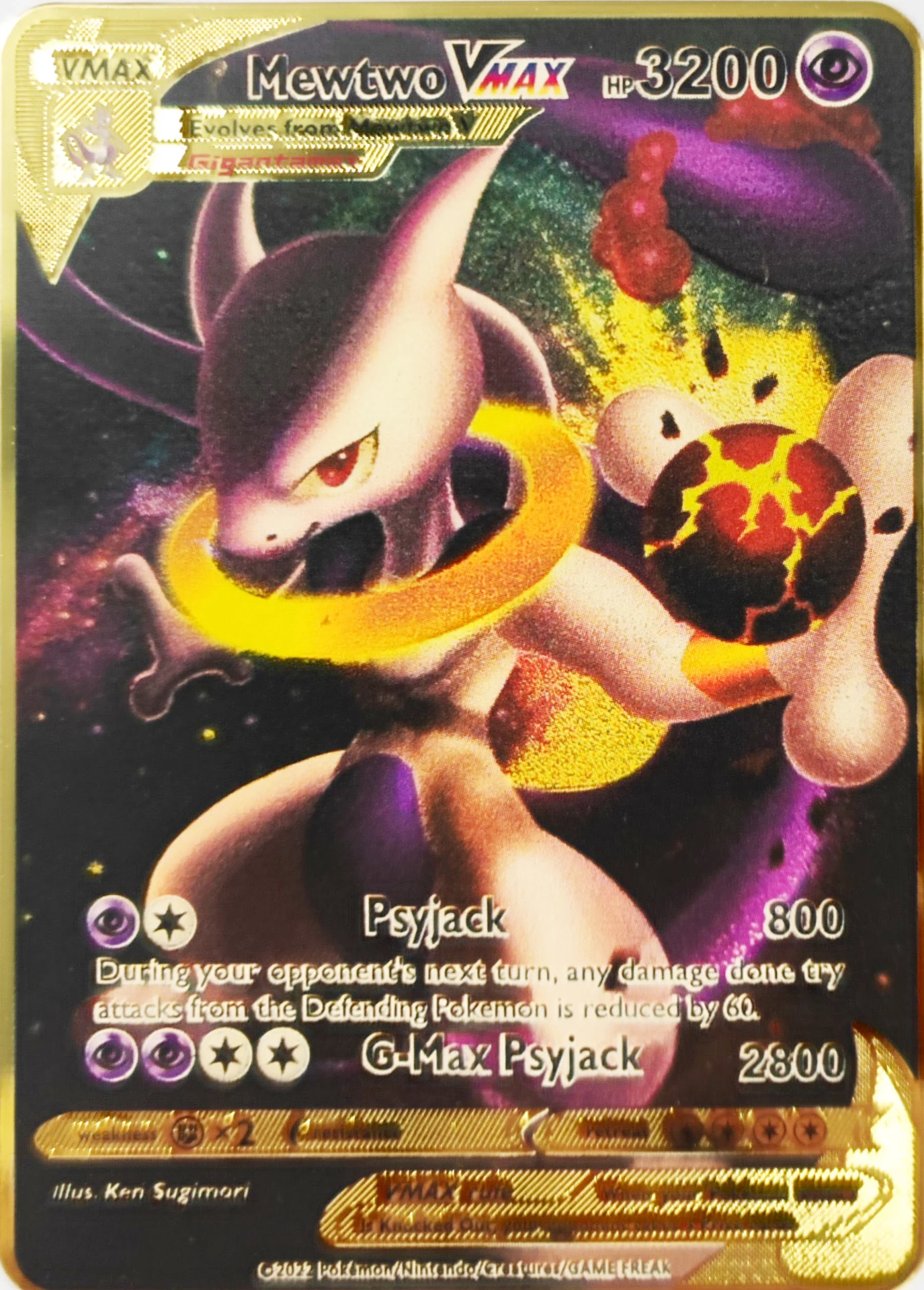 2024New Pokémon Cards Metal Letters English Iron Cards Mewtwo Pikachu ...