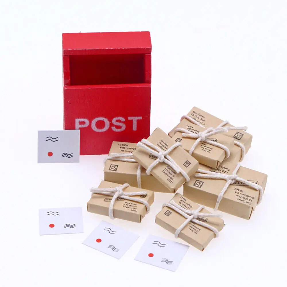Dollhouse-Miniature-Post-Box-Letter-Envelopes-Model-Scene-Props-Home ...