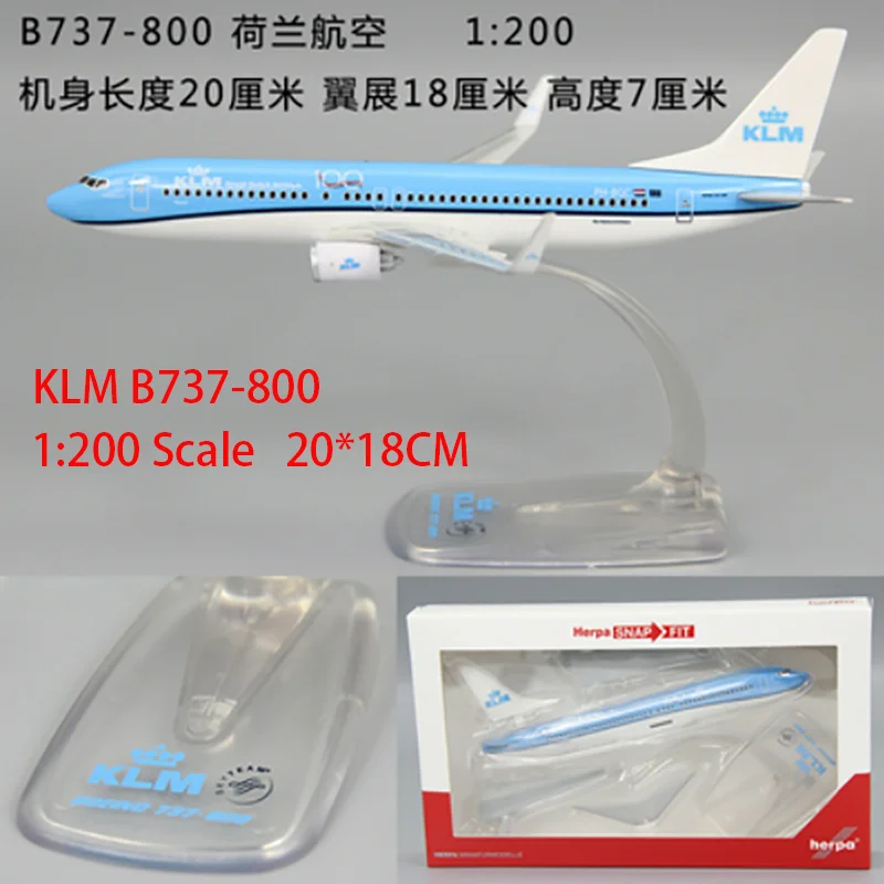 1:200 Scale KLM B787-9 B737-800 Airlines ABS Plastic Airplane Model Toy ...