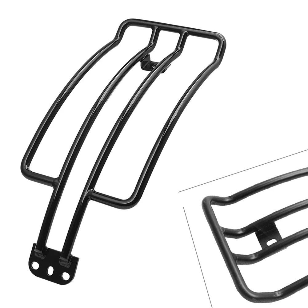 Glossy-Black-Motorcycle-Solo-Seat-Rear-Fender-Luggage-Rack-Steel-For ...