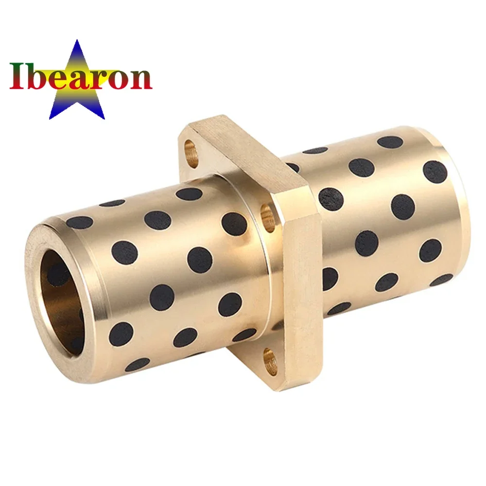 1PCS LMKC25L Middle Type Square Flanged Linear Bearing Graphite Copper ...