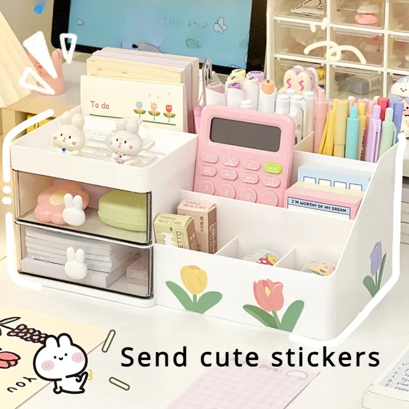 Desktop-Drawer-Storage-Box-Bedroom-Sticker-Desk-Pen-Holder-Organizer ...
