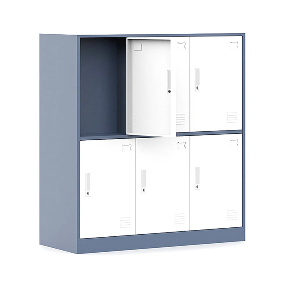 Locker Storage Cabinet - 6 Metal Wall Lockers For School And Home ...