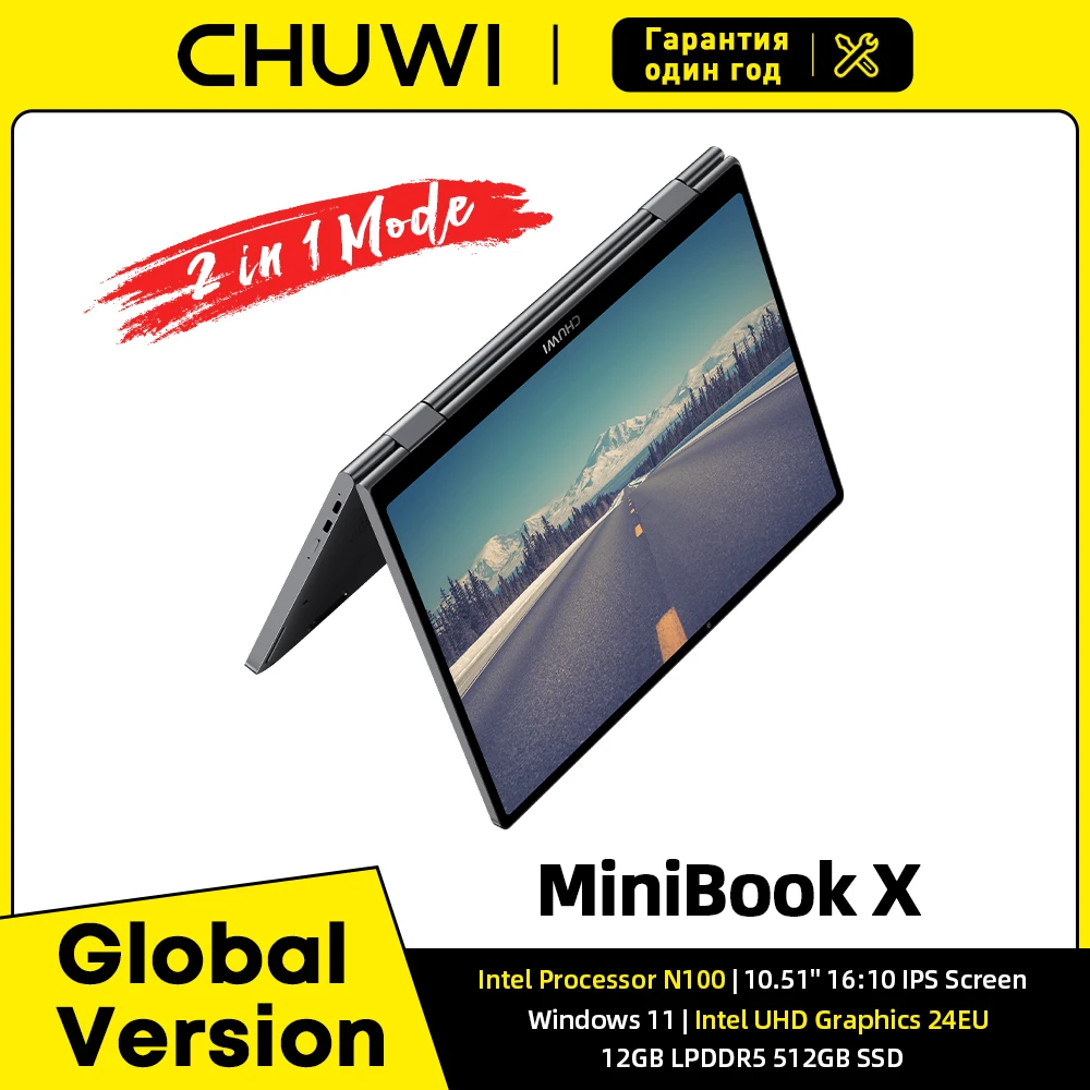 CHUWI-MiniBook-X-Tablet-Laptop-2-in-1-Yoga-Mode-Intel-N100-10-51-Inch ...