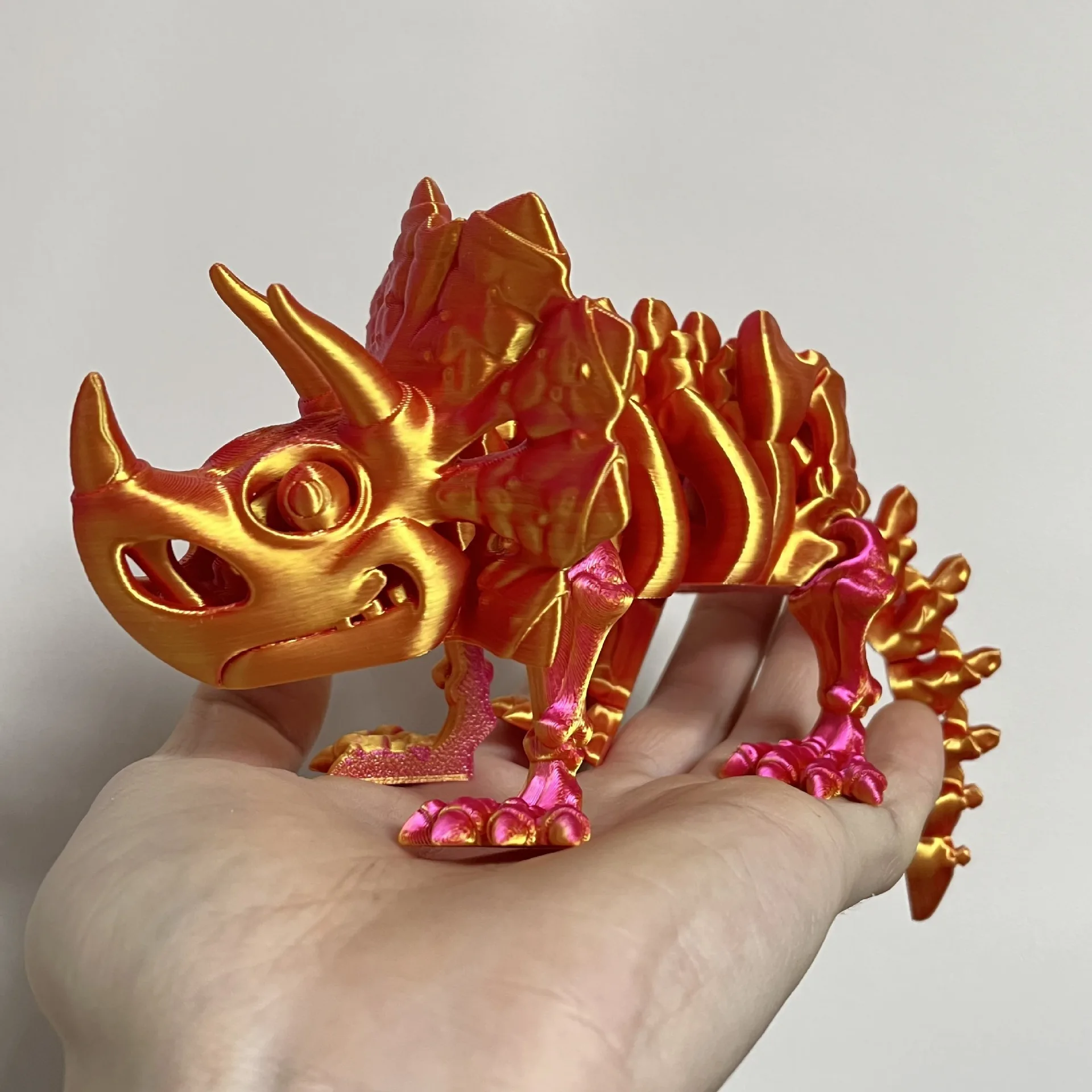 3D-printing-triangle-dragon-model-Chinese-Loong-joint-free-activity ...