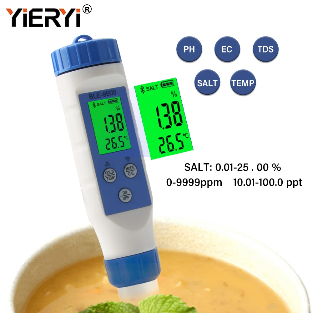 Yieryi-Smart-Bluetooth-Food-Salinity-Meter-for-Salt-Water-ATC-Brine ...