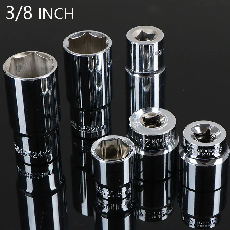 1Pcs 3/8" Drive Hex Keys Socket Wrench Metric 6 Point Socket Set for ...