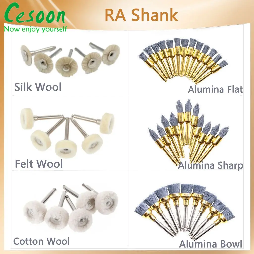 10Pcs-Dental-Polishing-Brush-Wool-Felt-Cotton-Wheel-Alumina-Latch-Flat ...