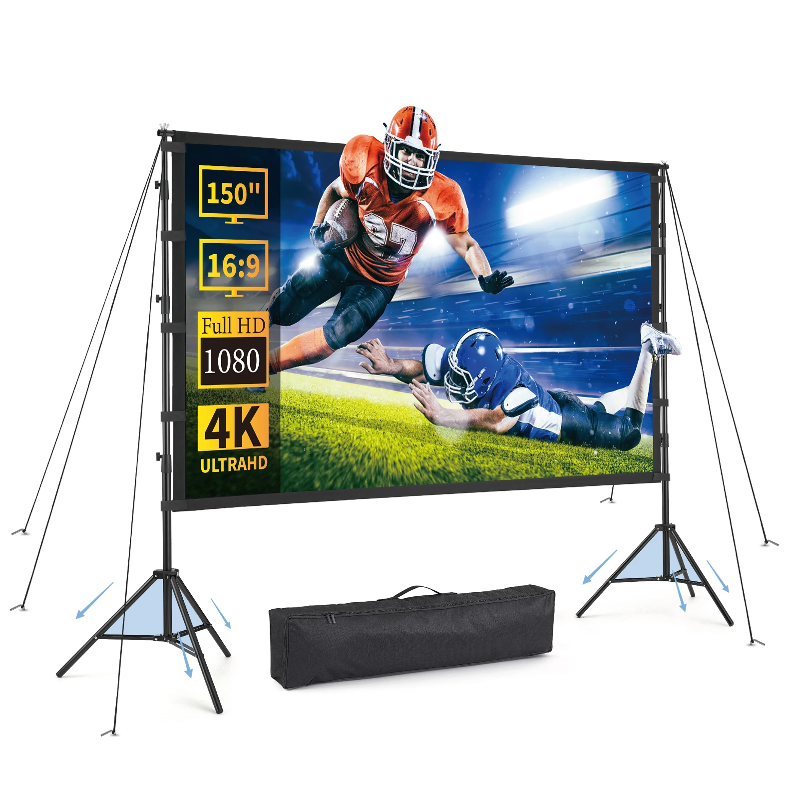 150-Projector-Screen-Floor-Tripod-Projector-Screen-16-9-Projector-Cloth ...