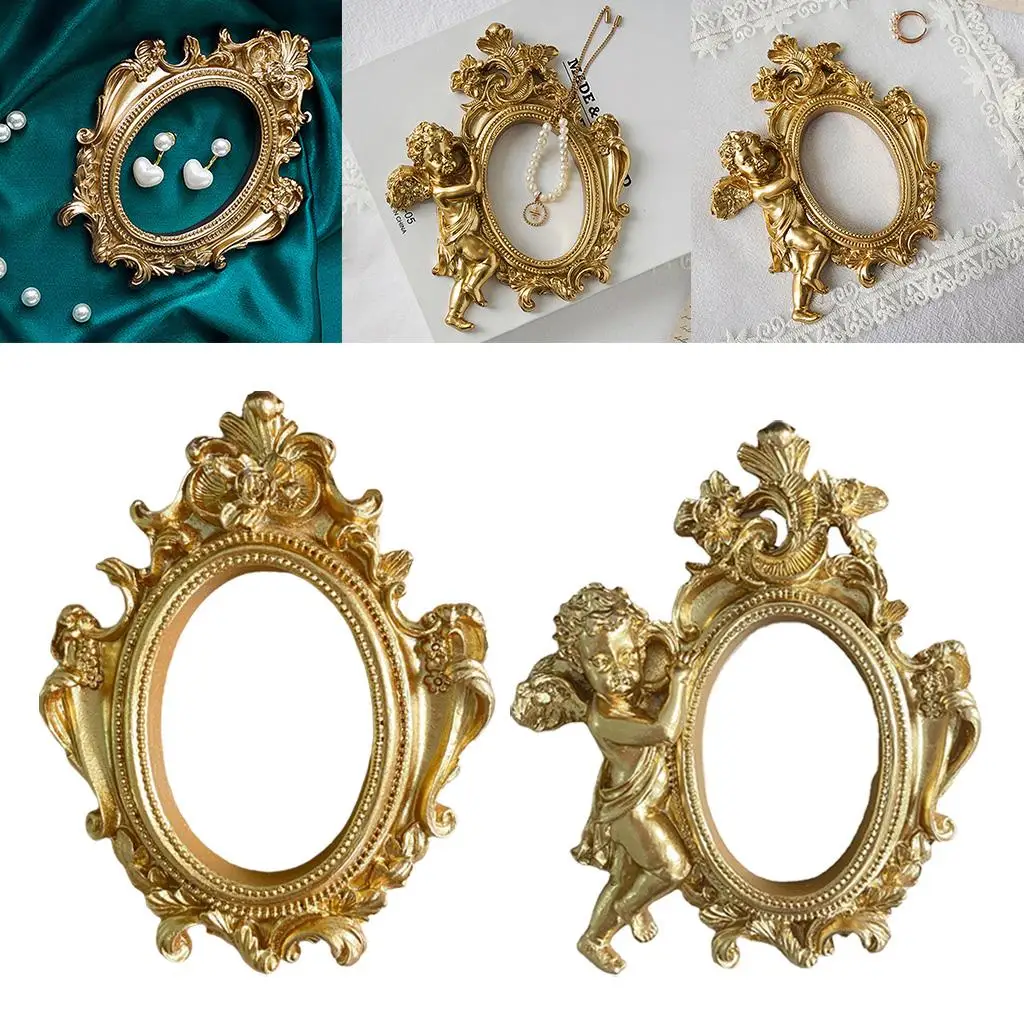 Golden-Photo-Frame-Mini-Resin-Jewelry-Display-Ins-Style-Baroque-Frames ...