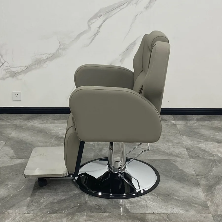 Hydrolic Barber Chair Standing Mat Massage Luxury Gray Silver Barber ...