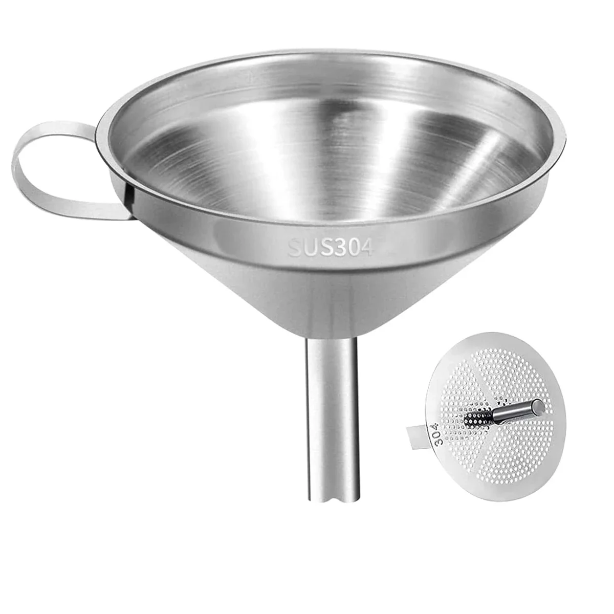 304 Stainless Steel Kitchen Funnel Premium Metal Cooking Funnels with ...