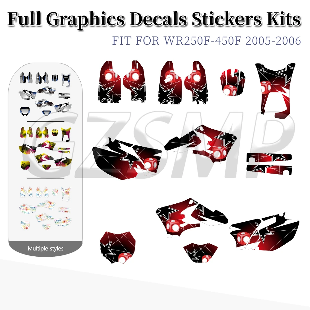 Motocross Deco Sticker Fit for Yamaha WR250F WR450F WR 450F 2005F 2005 ...