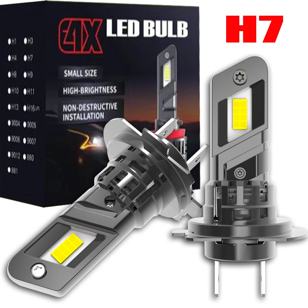 2pcs-High-Power-H7-LED-Headlight-Bulbs-Super-Bright-Powerful-No-Adapter ...