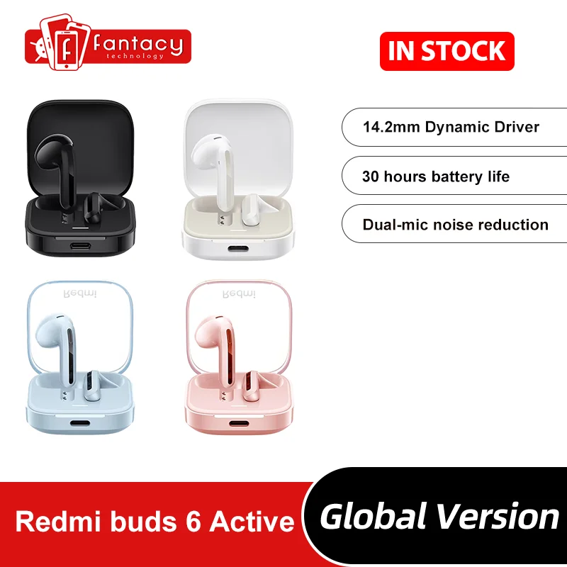 Global-Version-Xiaomi-Redmi-buds-6-Active-earphones-30-Hours-battery ...