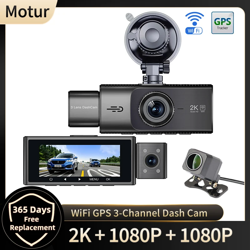 3-Channel-2k-1440P-HD-WiFi-GPS-Dash-Cam-for-Car-DVR-Camera-Three-Lens ...