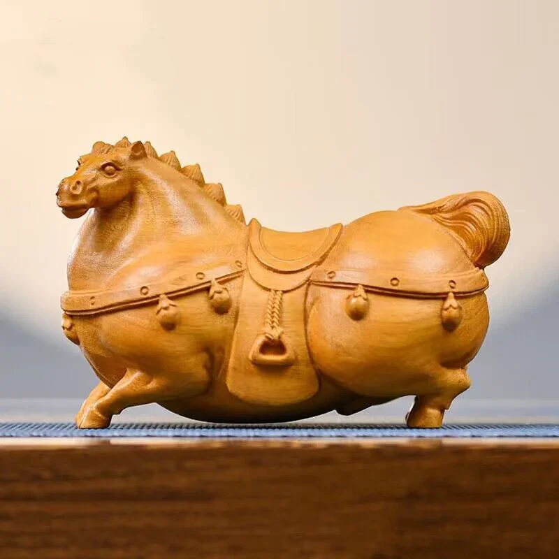 Wood-carving-Ancient-Tang-Horse-Statue-Solid-Wood-Art-Carving-Home ...